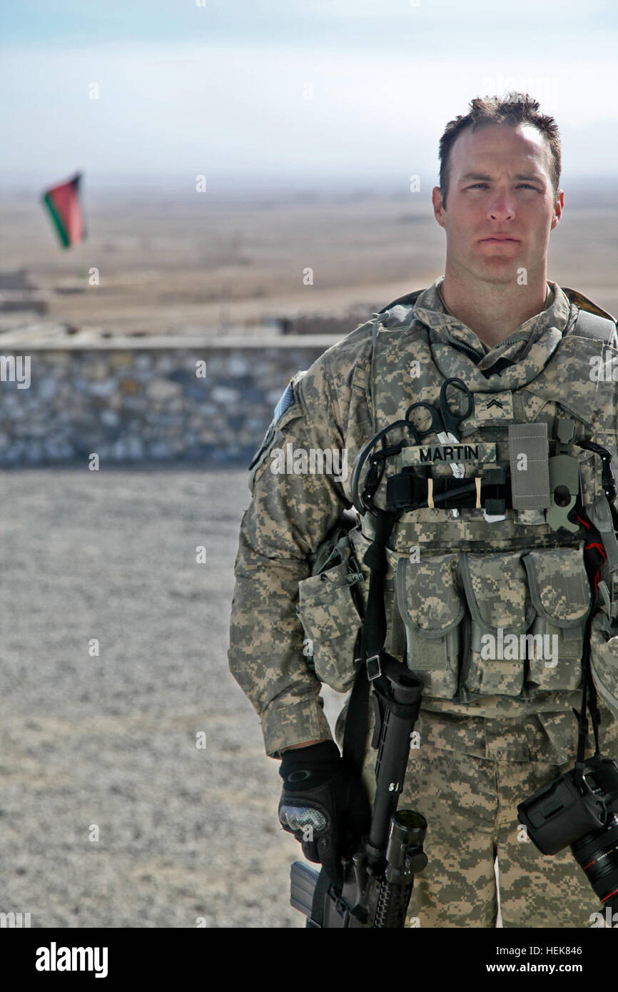 U.S. Army Cpl. Kevin martin from the 55th Signal Company Combat Camera ...