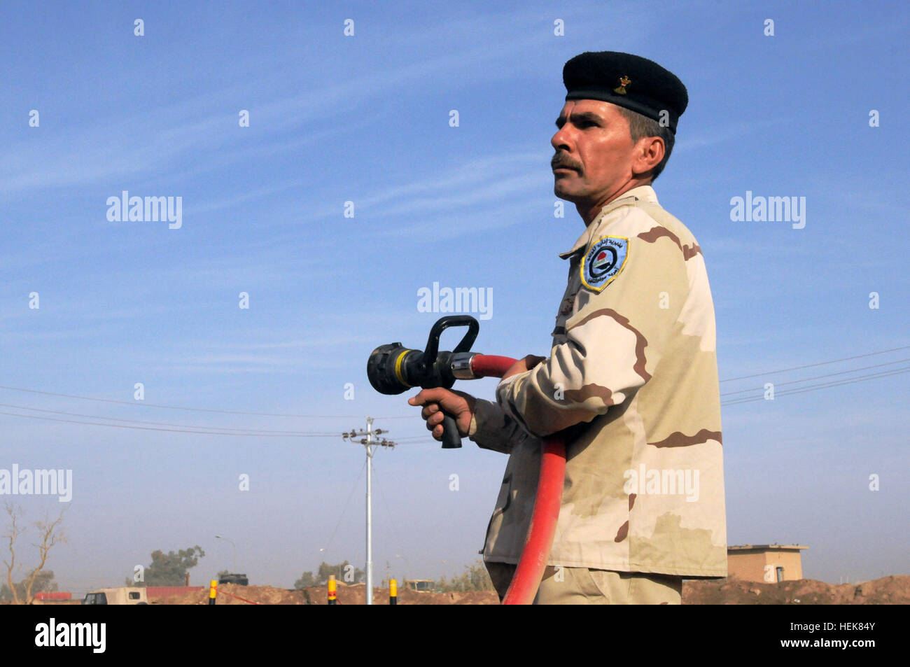 An Iraqi Army Soldier with the Camp Taji Location Command Fire ...