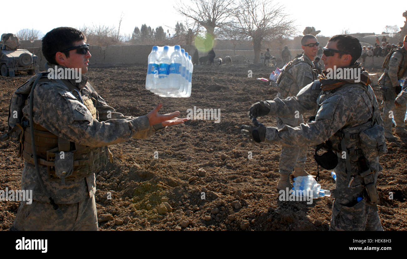 Pfc. Nicholas Hofer, infantryman, and Spc. Jarree Palmer, military ...