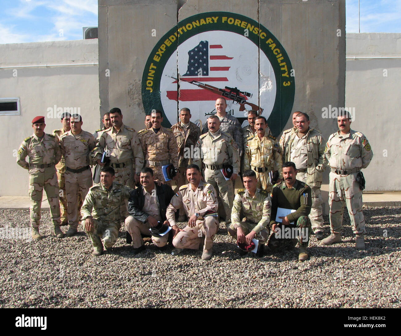 Nineteen 6th Iraqi Army Division officers gather outside the Joint ...