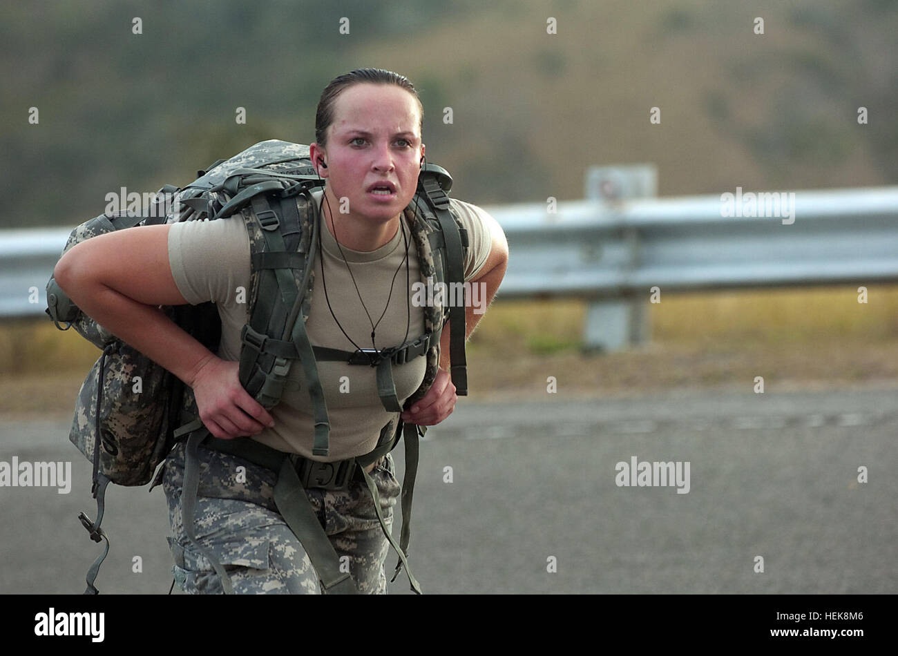 525th Military Police Battalion Sgt. Laura Garcia leans in during a 15 ...