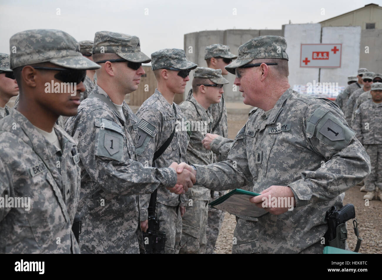 Command Sgt. Maj. Toney Smith (right), command sergeant major of 1st ...