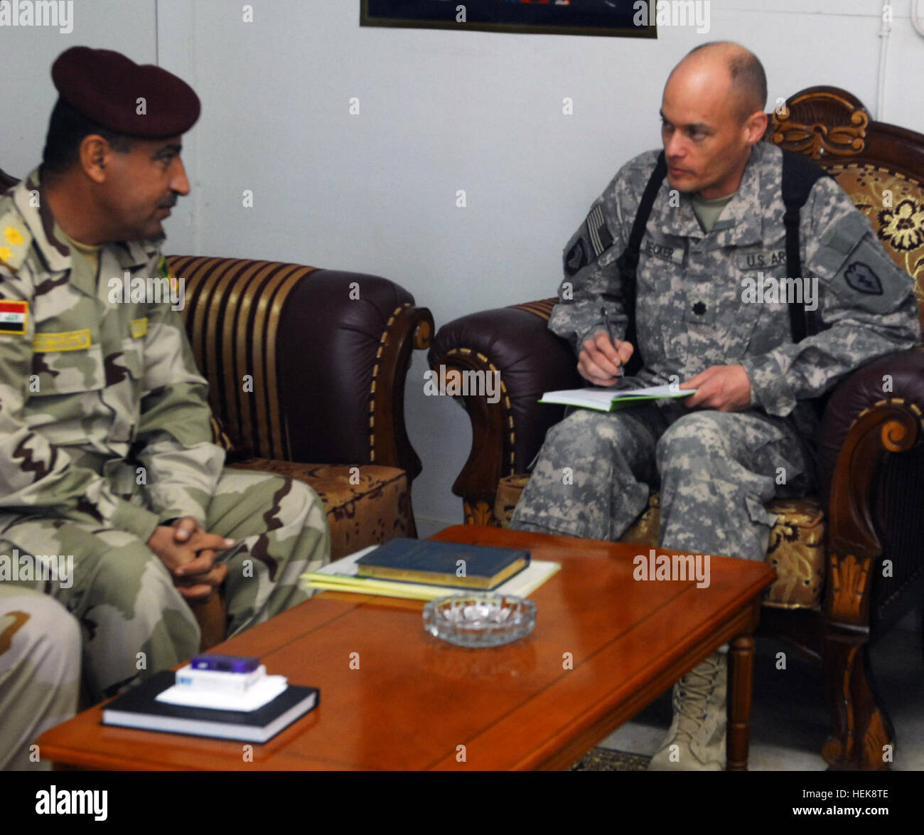 Lt. Col. Andrew Decker (right), Anbar operations officer and stability ...