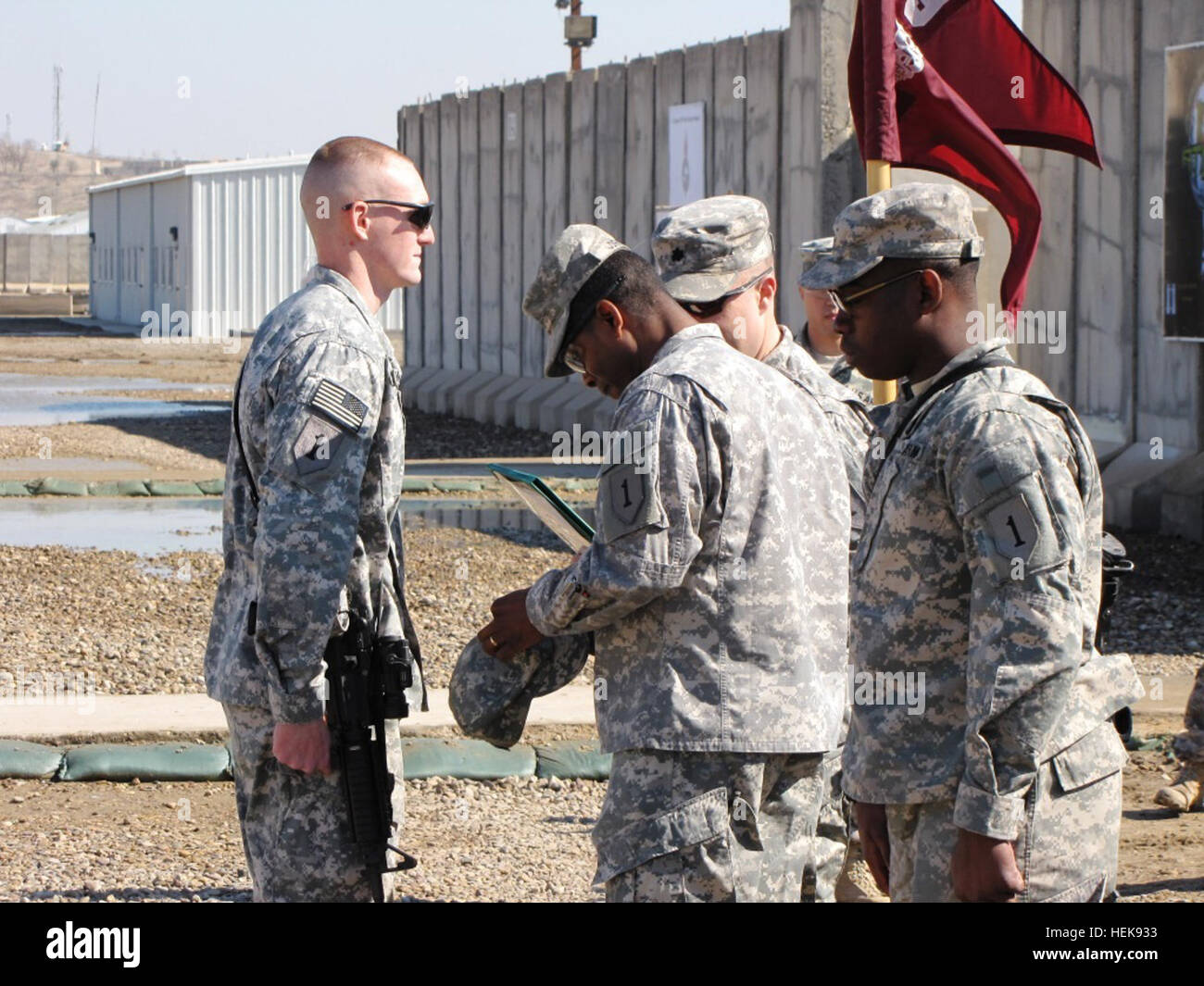 Command Sgt. Maj. Franklin Jordan (second from left), command sergeant ...