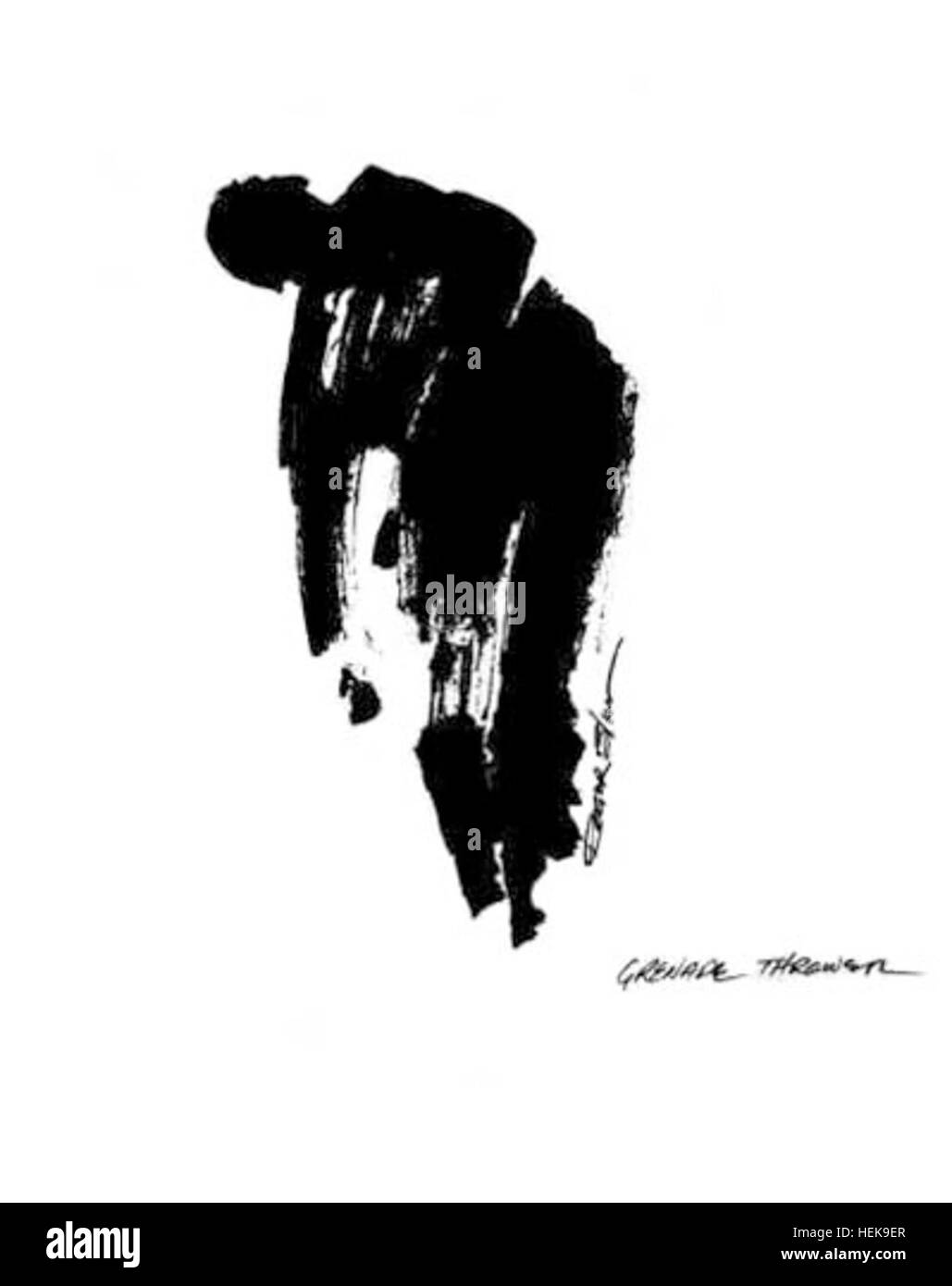 Vietnam Combat Art depicts a soldier using a grenade during combat ...