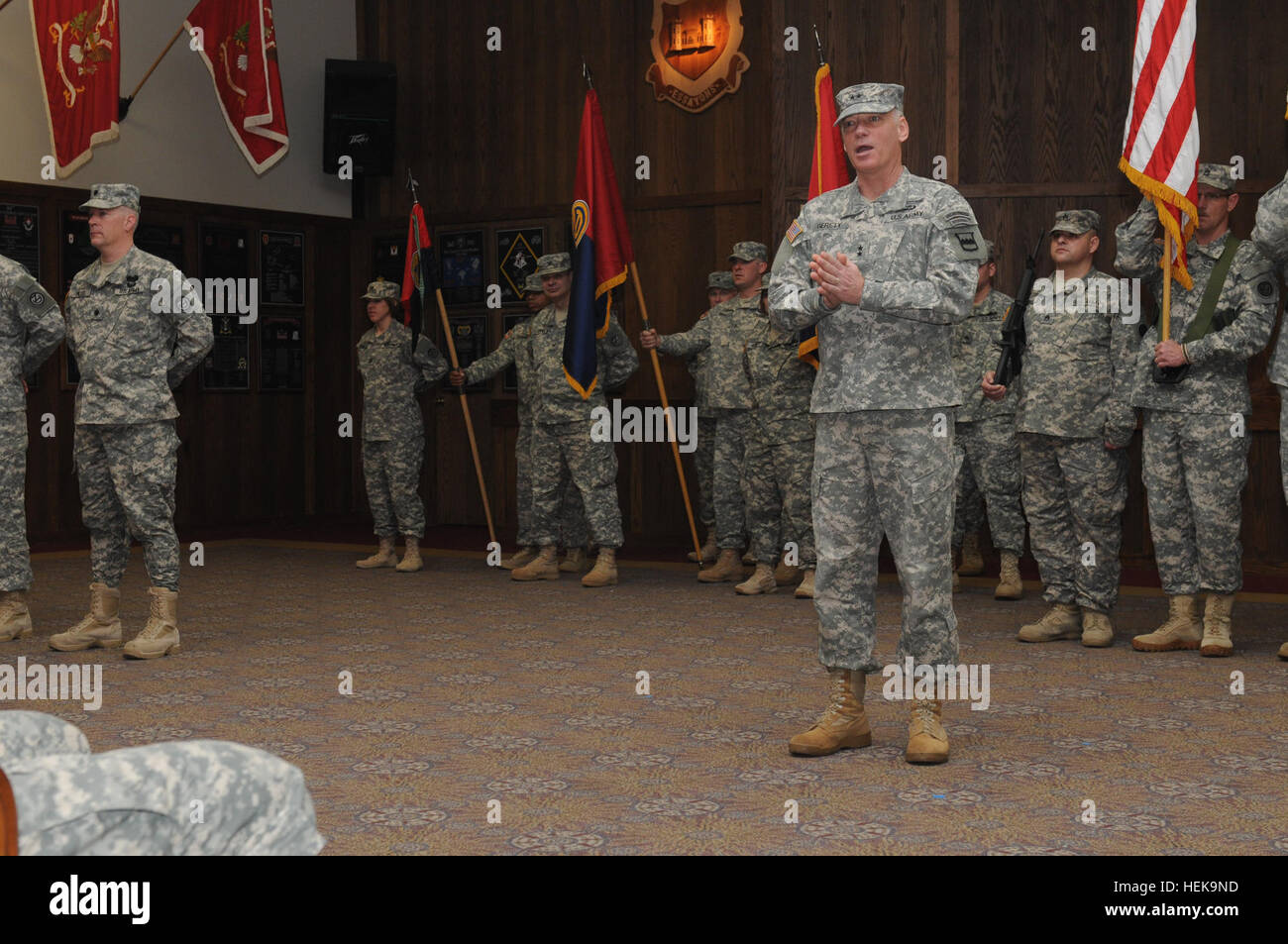Delivers an address during change of command ceremony where br hi-res ...