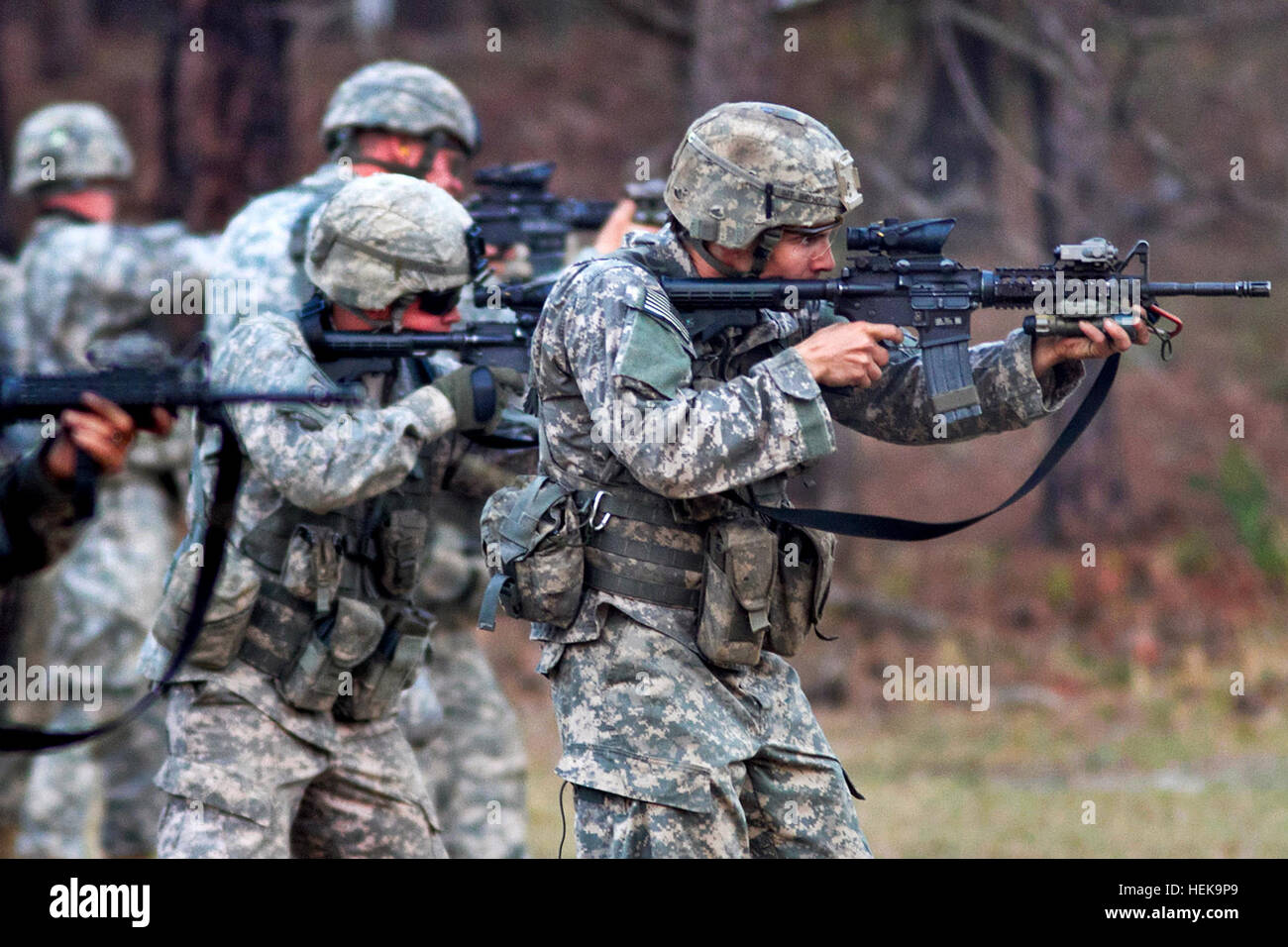 Scouts with the 82nd Airborne Division, 1st Brigade Combat Team, fire ...