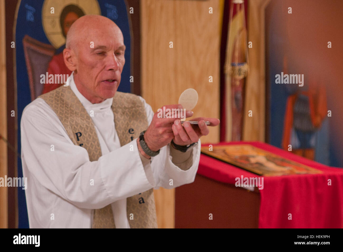 U.S. Army Chaplain Lt. Col. Jerome Fehn, a Catholic priest and the base ...