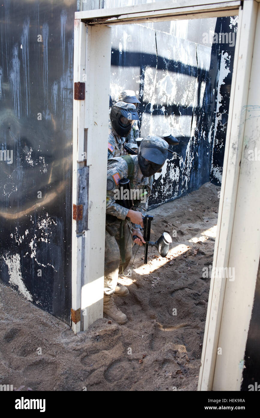 Amanda Martin and Elsiana Crosby, ROTC cadets, both donned in ...