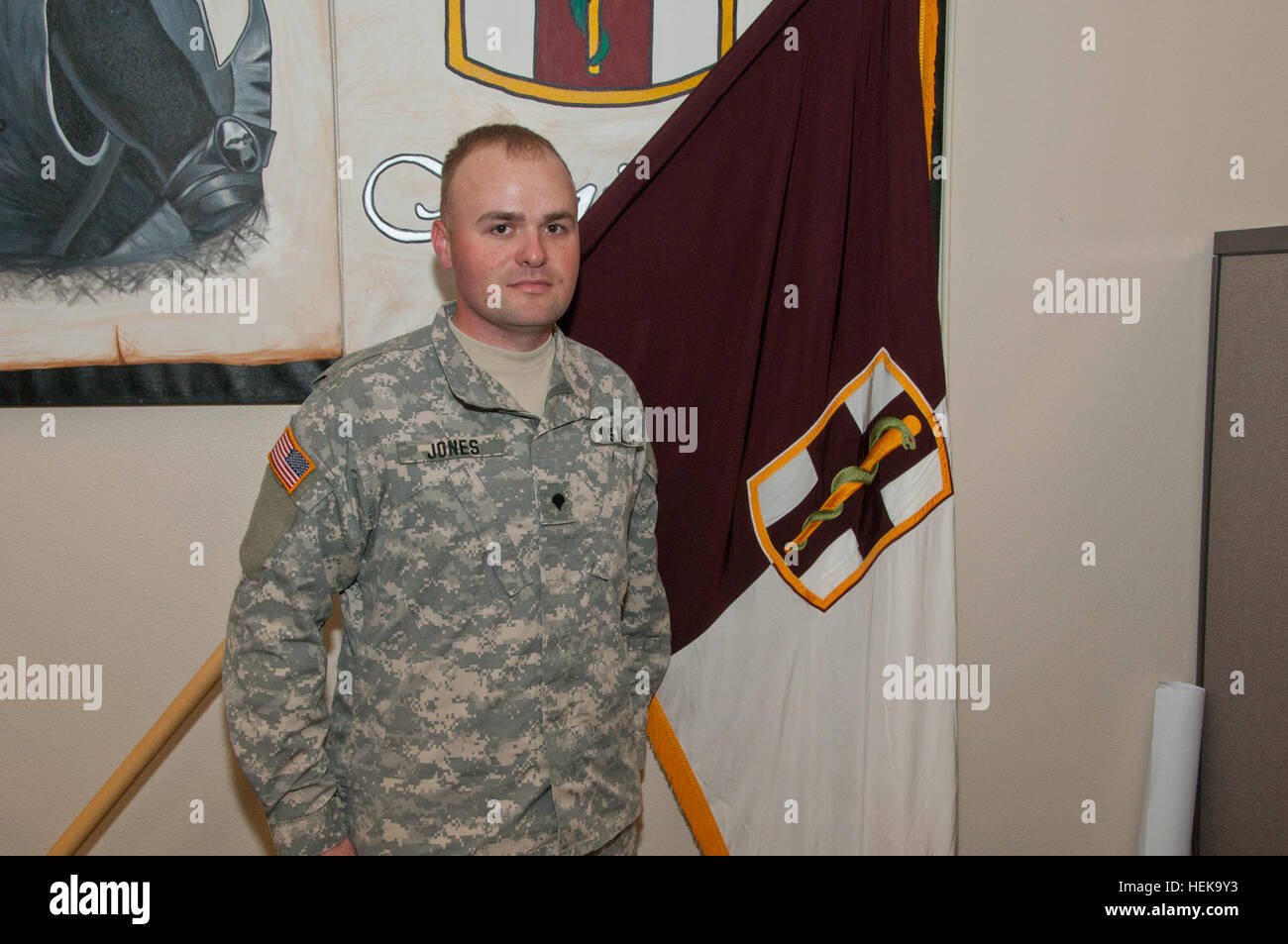 Spc. Michael Jones, combat medic, 1st Medical Brigade, Headquarters and ...