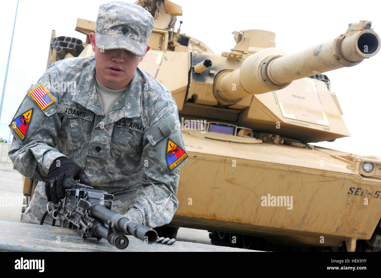 Spc. Michael Adams, tank gunner, C Company, 1st Battalion, 77th Armor ...