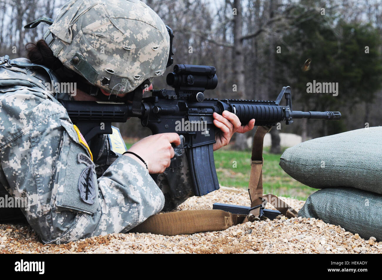 U.S. Army personnel conduct weapons qualification using the M16A2 rifle ...