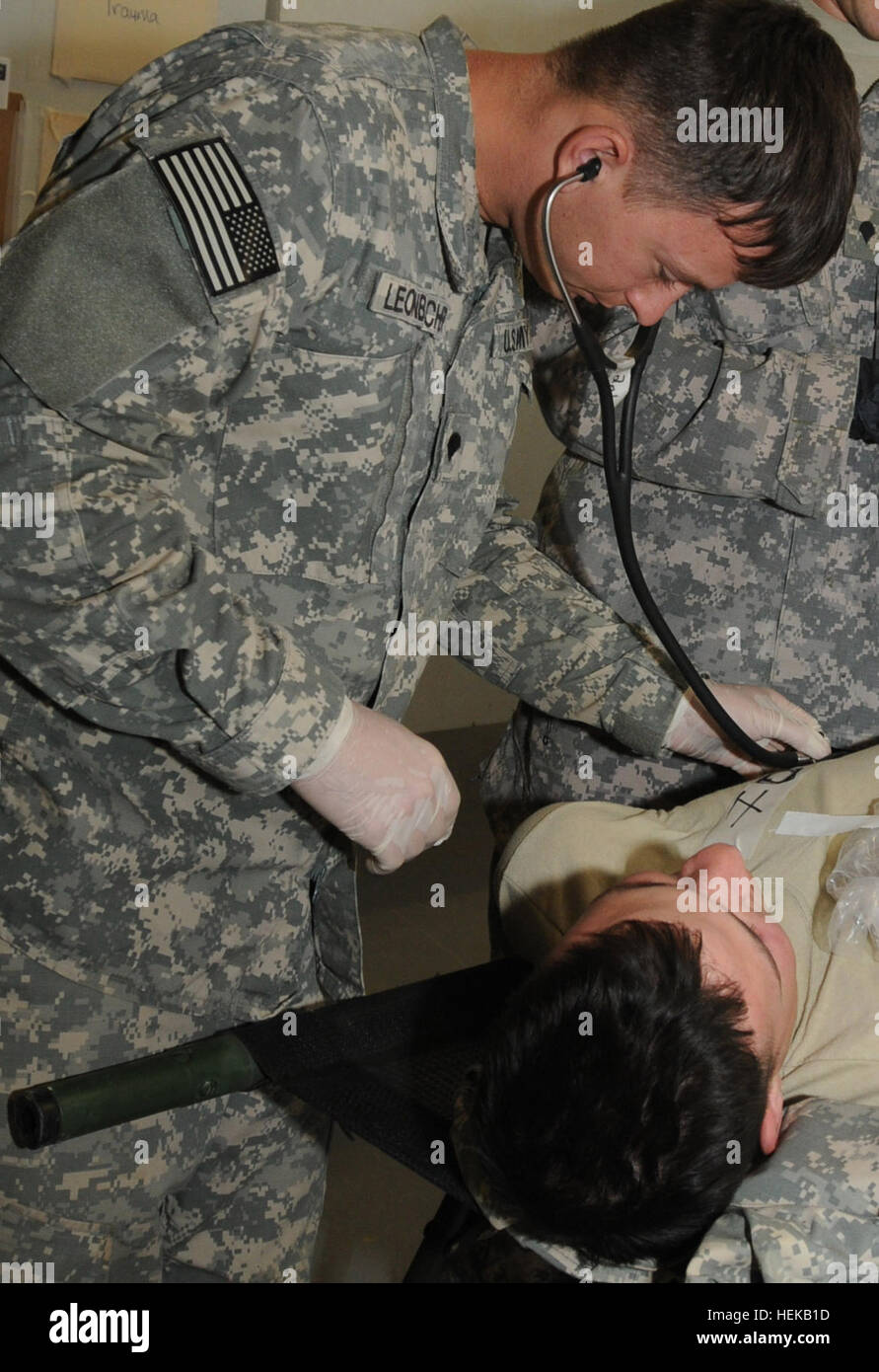 Spc. Christian Leonbacher, a medic with C Company, 407th Brigade ...