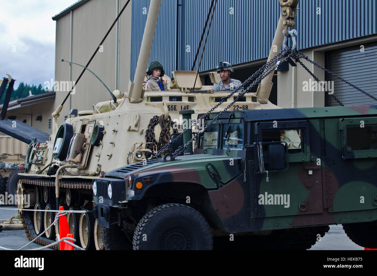 Boy Scouts of America Troop 1496 takes turns helping a soldier from the ...