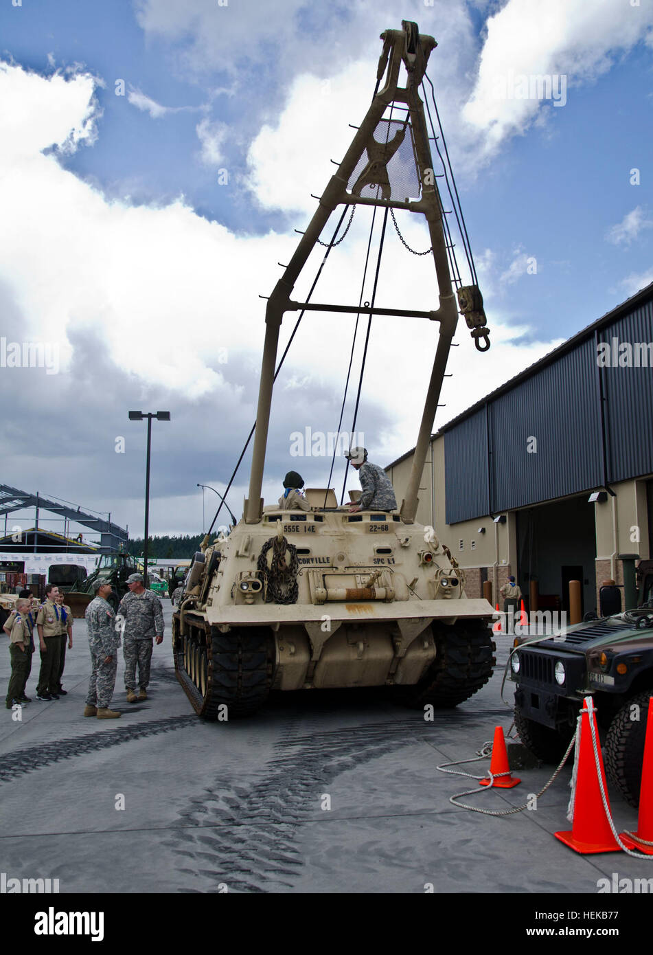 Boy Scouts of America Troop 1496 takes turns helping a soldier from the ...