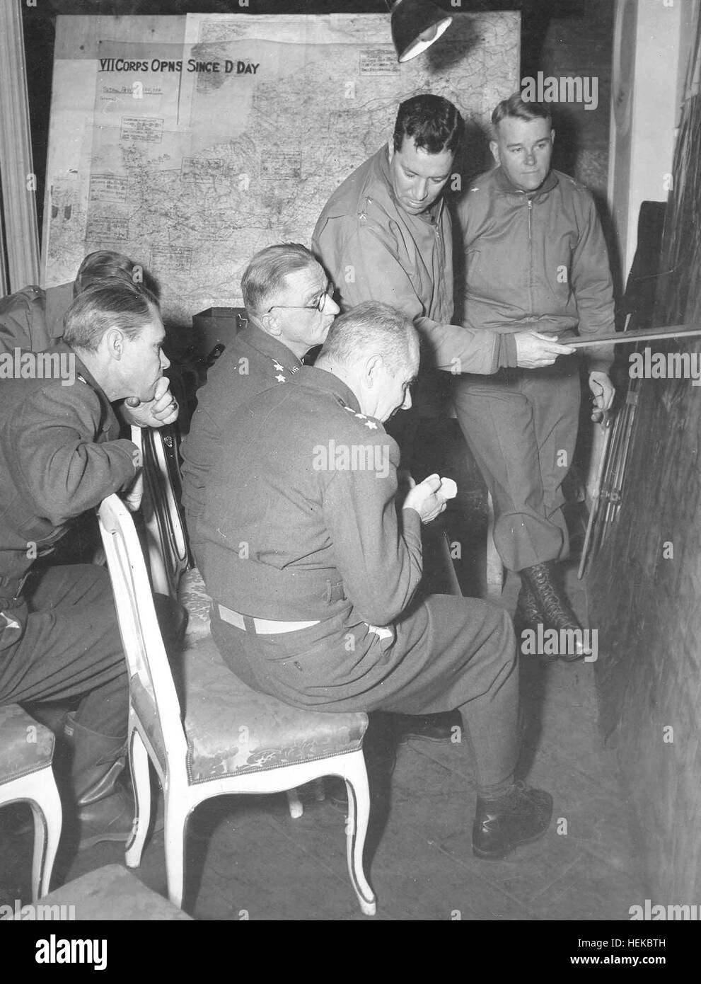 MGen J. Lawton Collins, LtGen Carl Spaatz and LtGen James Doolittle ...