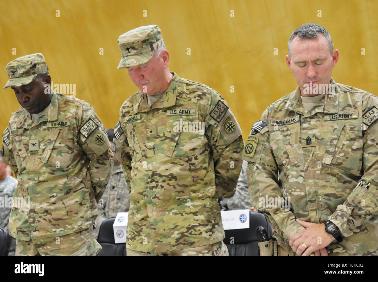 (From left) U.S. Army Col. Rufus Woods, Brig. Gen. Les Carroll and ...