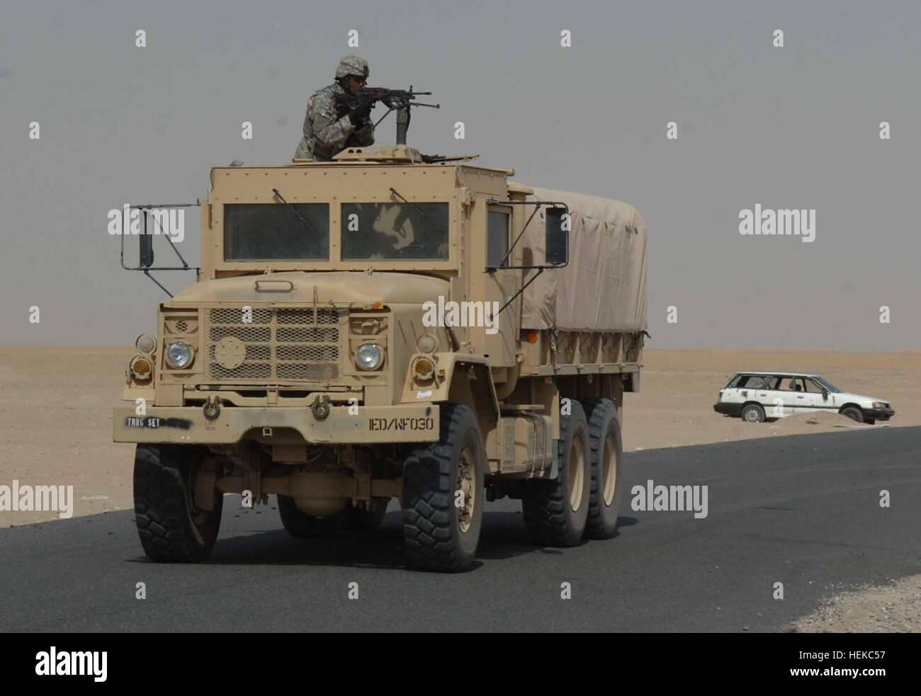 A U.S. Army vehicle carrying Soldiers with the 3rd Brigade Special ...