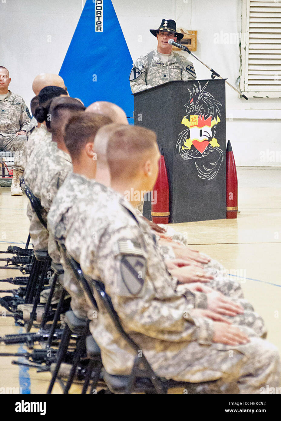 Lt. Col. Robert Magee, commander of 5th Battalion, 82nd Field Artillery ...