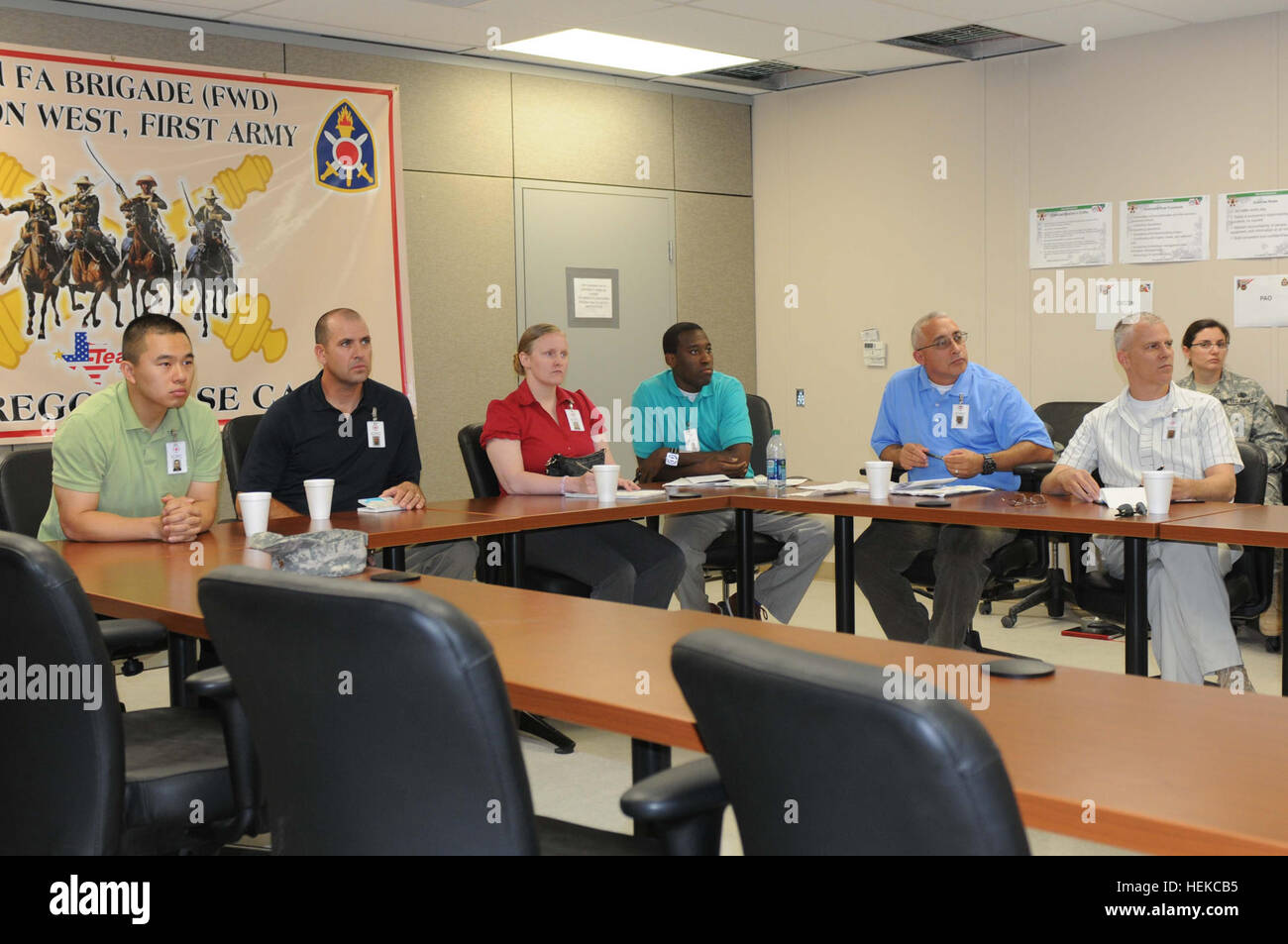 From left to right, Capt. Sam Ku, Master Sgt. Michael Rosenbaum, Pfc. Danielle Fisher, Capt ...