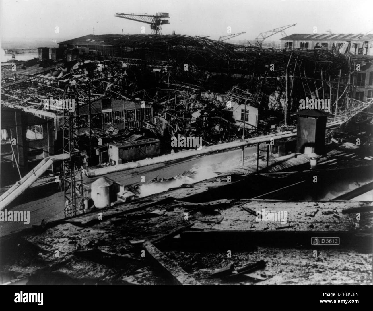 Bremen shipyards after Allied bombing cph.3a21898 Stock Photo - Alamy