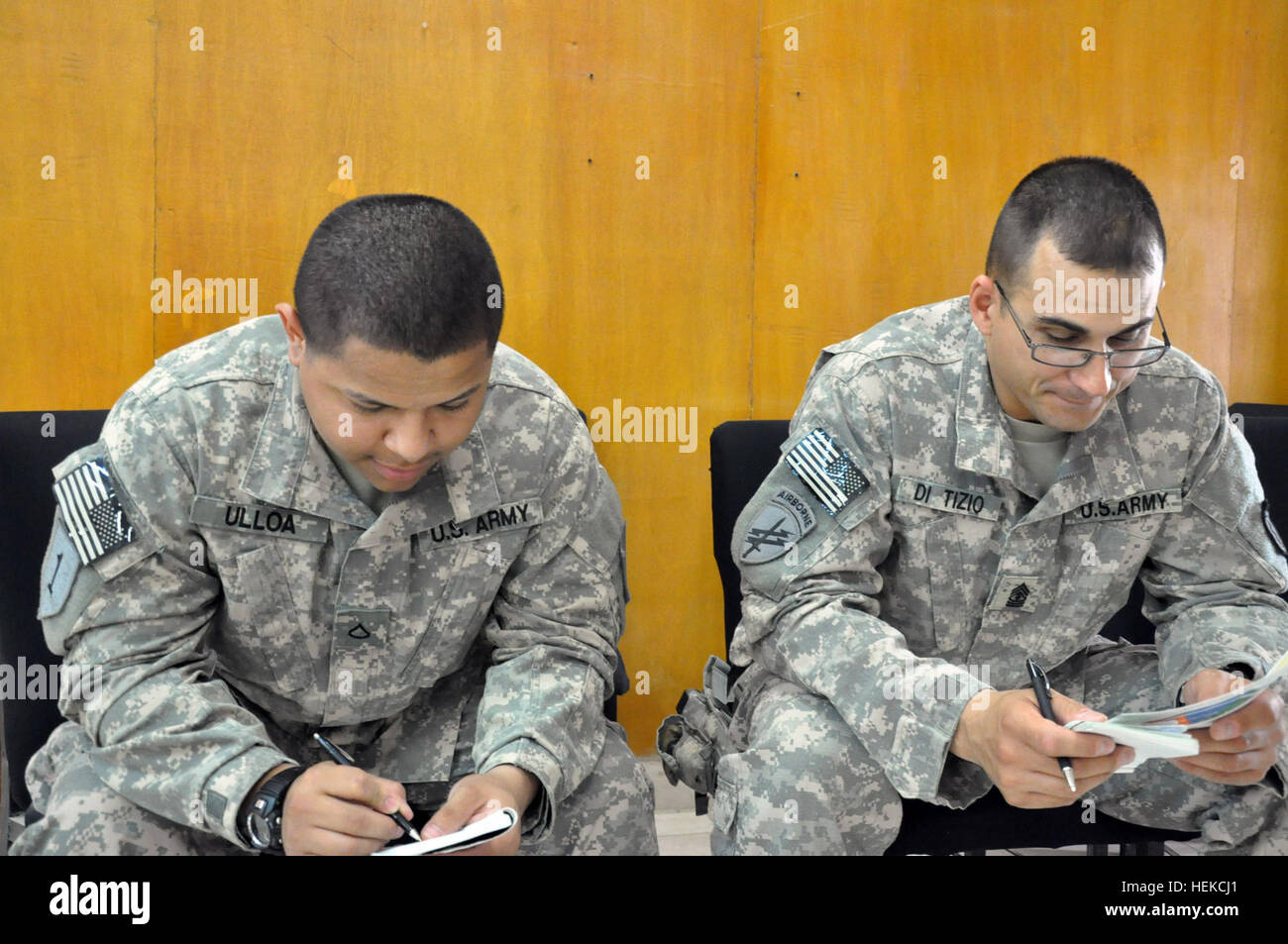 First Sgt. Chris DiTizio (right), the senior enlisted adviser with the ...