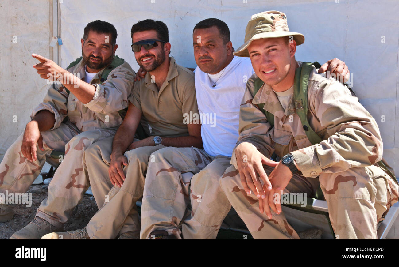Afghan Army Col. (left), Afghan-American interpreters (middle), and U.S ...