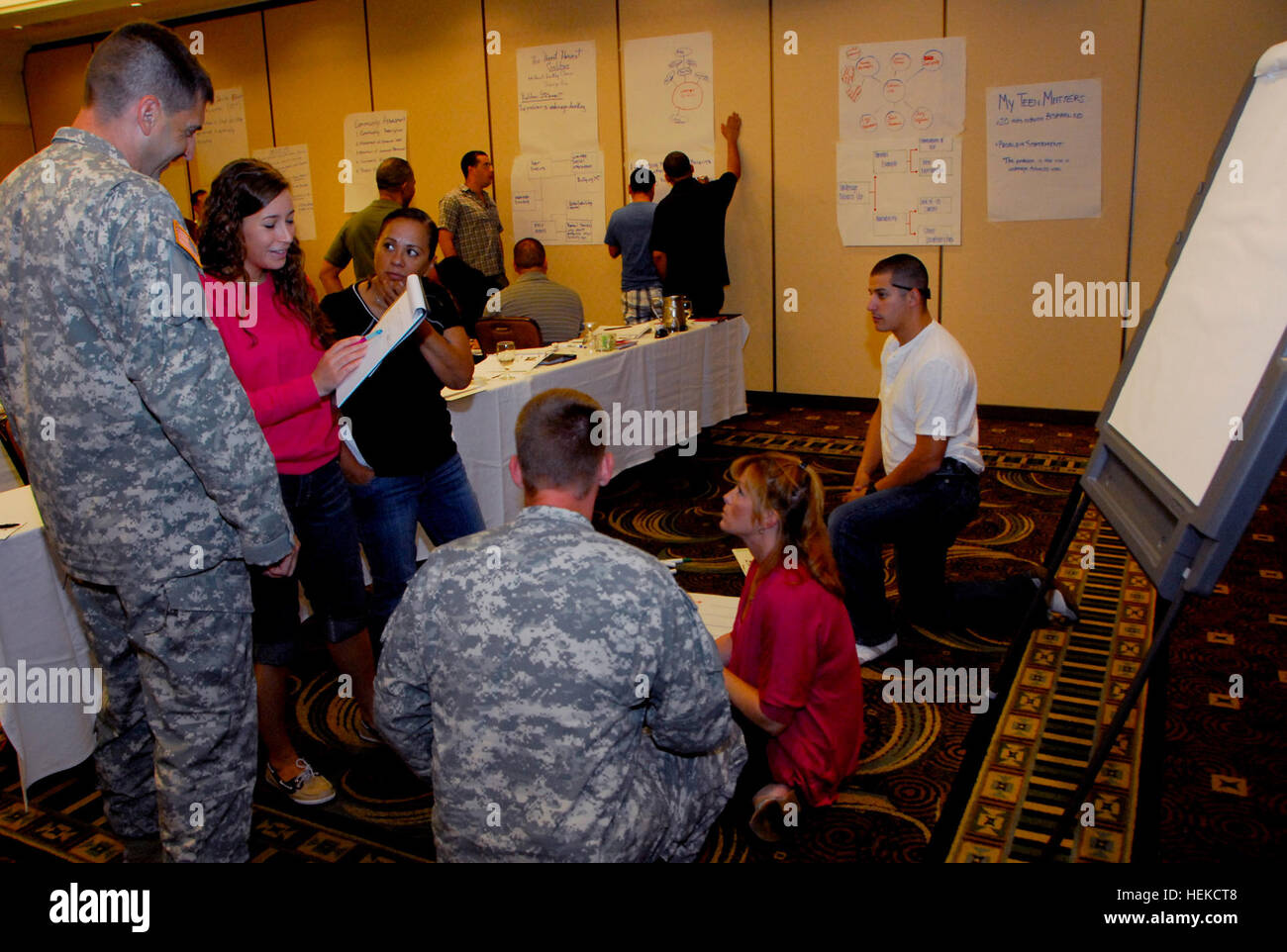Soldiers and airmen role play as civilians and brainstorm on how to ...