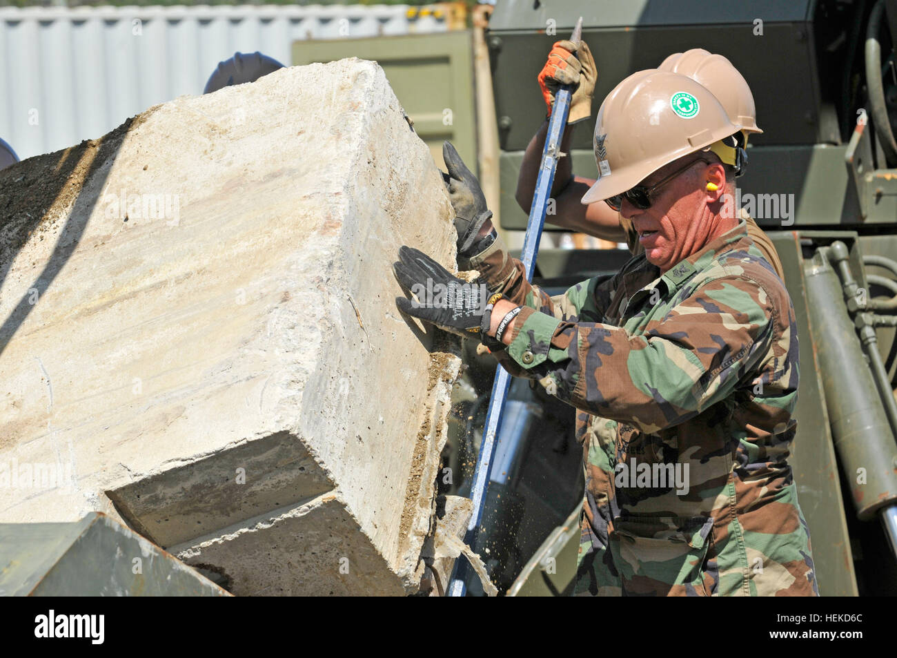 Petty Officer 1st Class George Staab, equipment operator, attached to ...