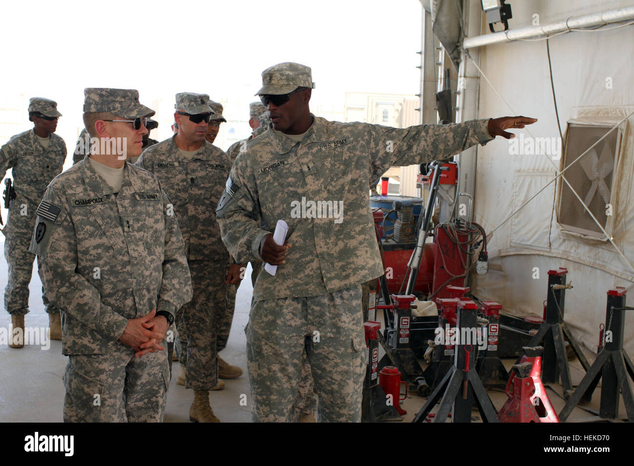 Chief Warrant Officer 2 Archie Morgan, right, battalion maintenance ...