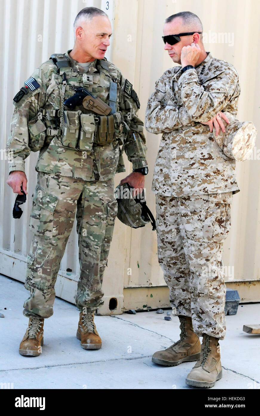 In this photo provided by ISAF Regional Command South, Marine Corps Gen ...