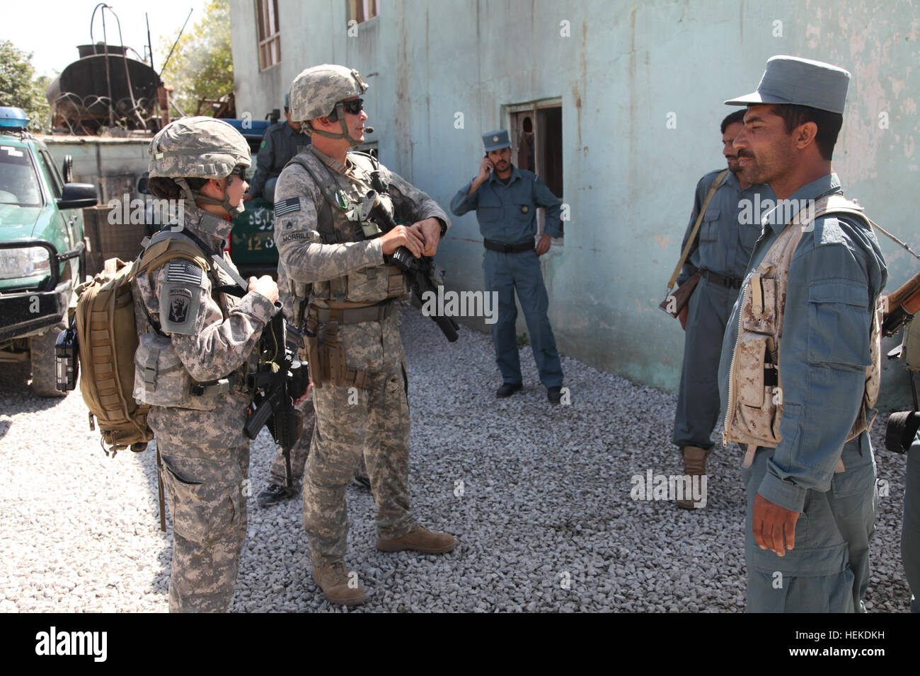 U.S. Army Spc. Robin Veazey, a medic with Headquarters and Headquarters ...
