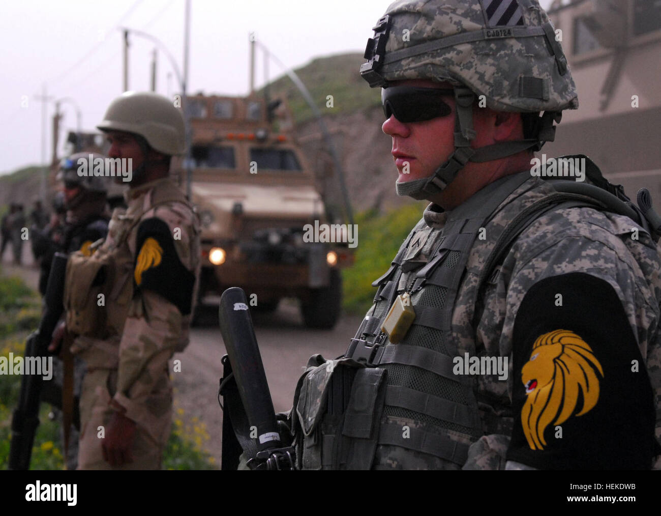 A Soldier of Alpha Company, 1st Battalion, 30th Infantry Regiment, 2nd ...