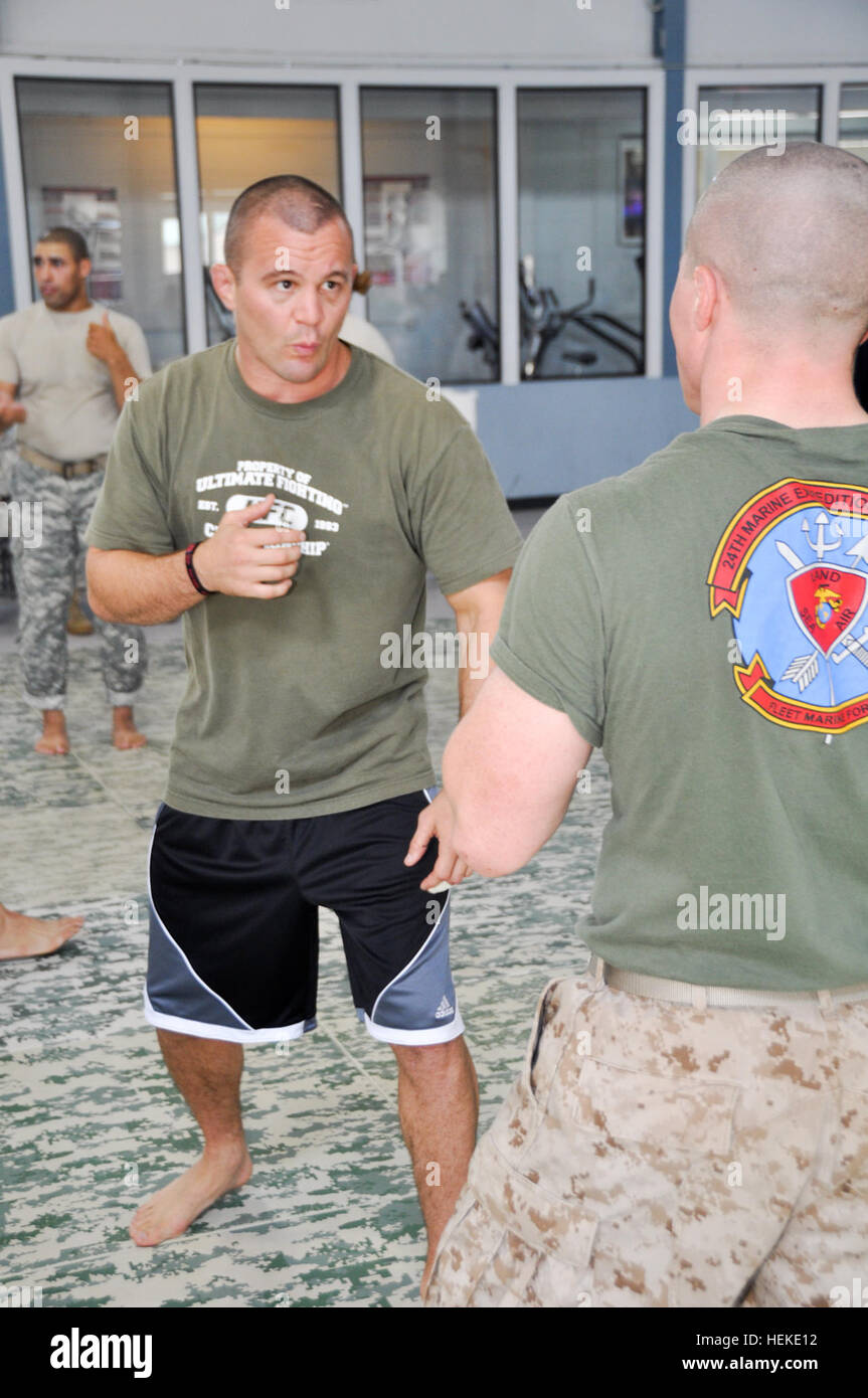 Ultimate Fighting Championship (UFC) fighter Chris Lytle, left, shows U ...