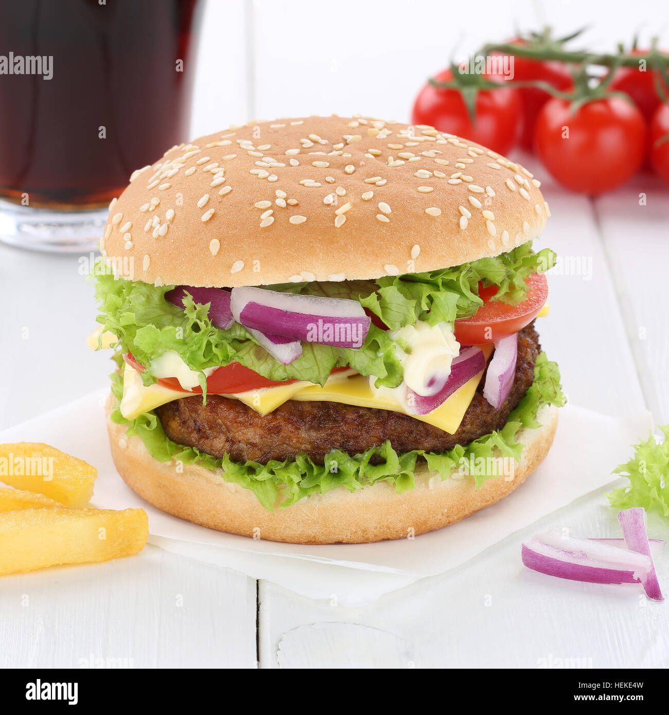 Cheeseburger hamburger burger menu meal combo cola drink fast food ...