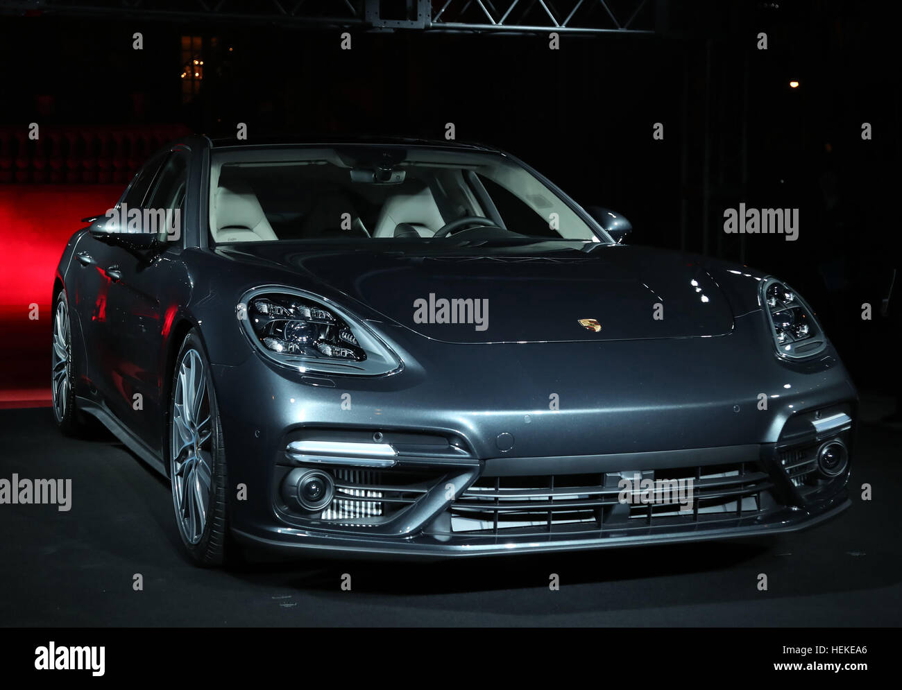 Tokyo, Japan. 20th Dec, 2016. German sports car maker Porsche displays ...