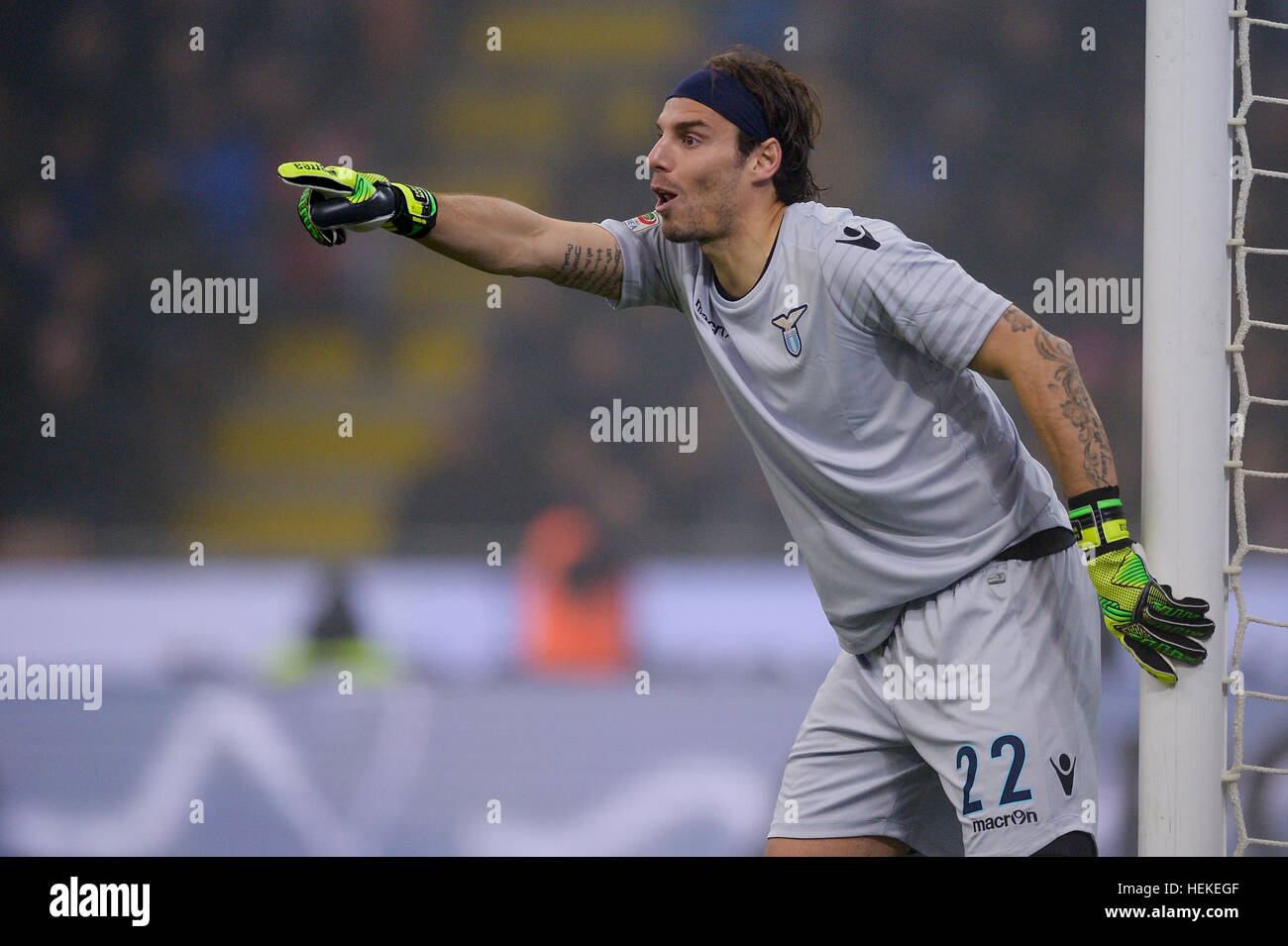 Milan, Italy. 21st Dec, 2016. Federico Marchetti of SS Lazio gestures ...