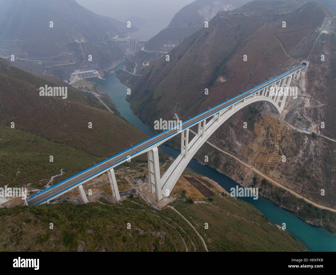 Guiyang. 16th Dec, 2016. Aerial photo taken on Dec. 16, 2016 shows a ...