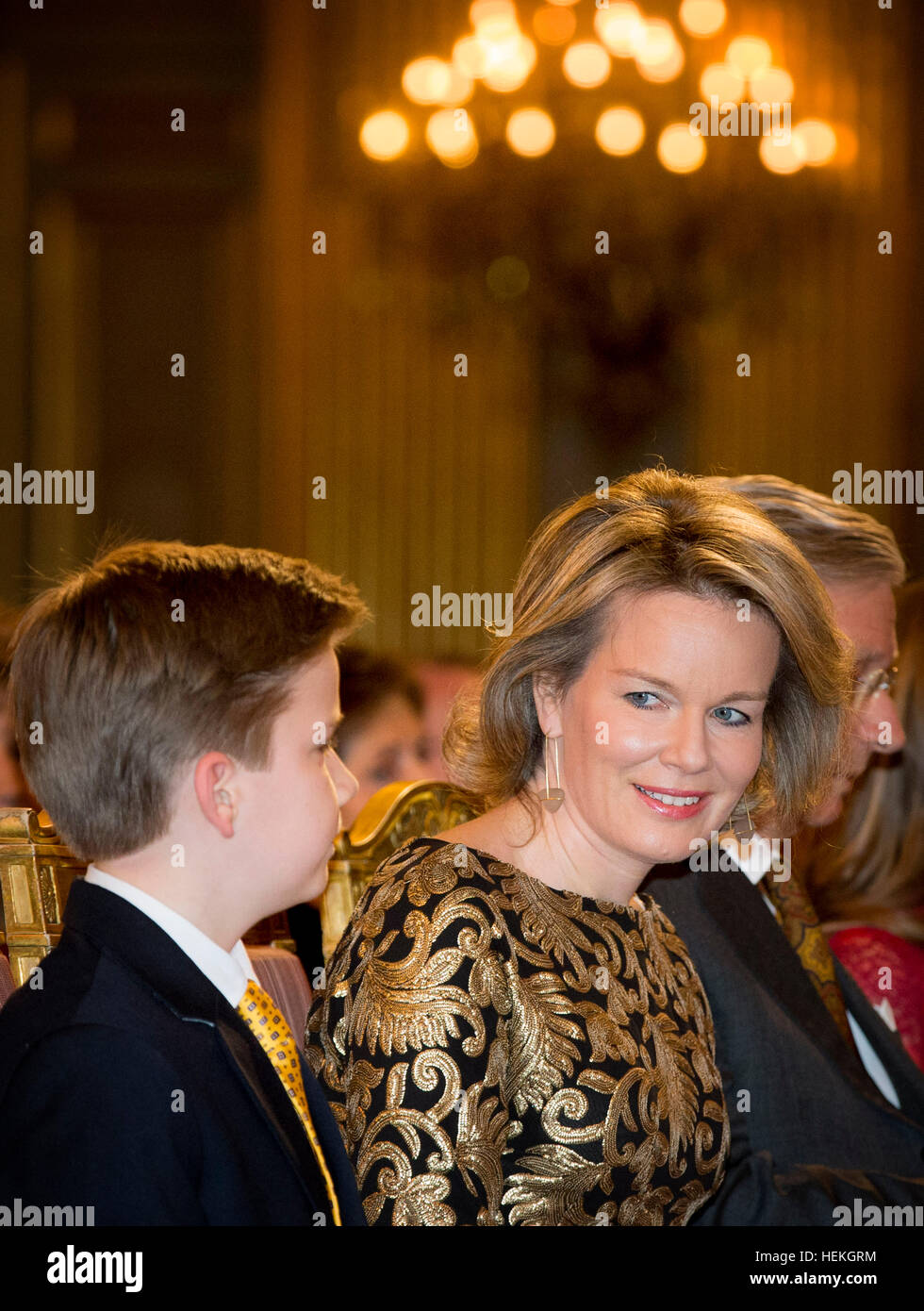 Brussels, Belgium. 21st Dec, 2016. King Philippe, Queen Mathilde ...