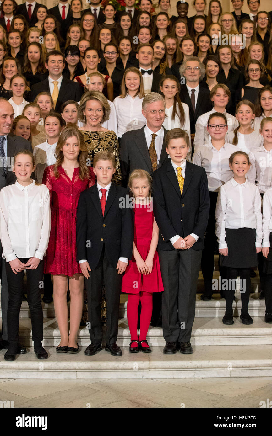 Brussels, Belgium. 21st Dec, 2016. King Philippe, Queen Mathilde ...