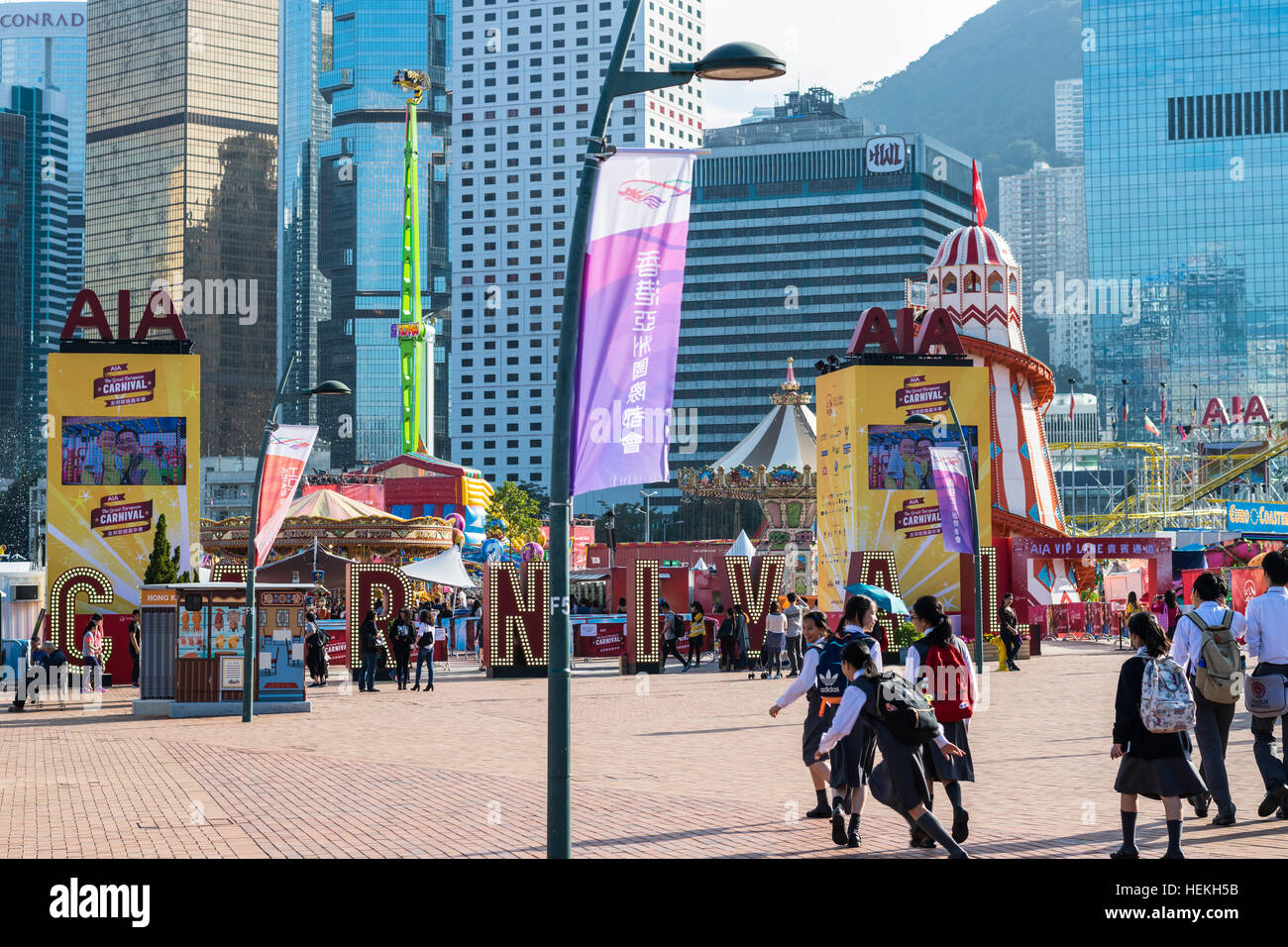 Great European AIA Carnival opened at the Central Harbourfront in Hong ...