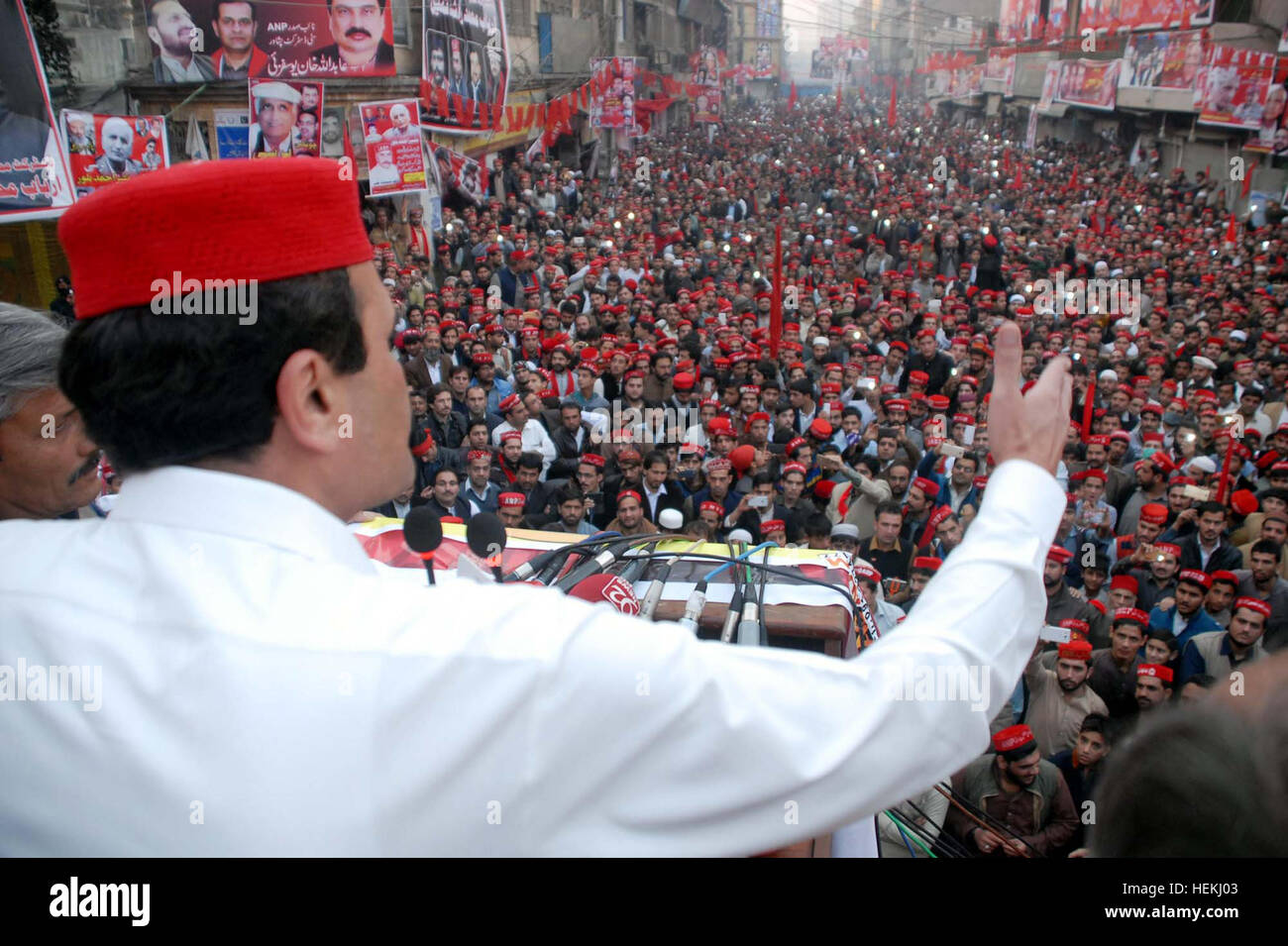 Awami National Party Provincial Chief, Ameer Haider Hoti addresses ...