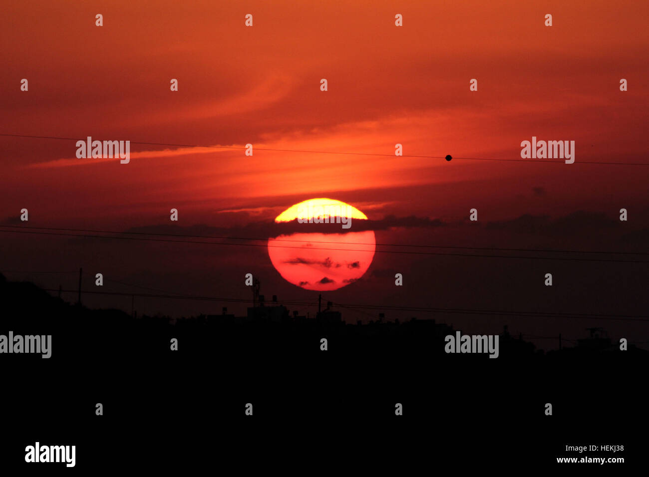 Nablus, West Bank, Palestine. 22nd Dec, 2016. Sunset in the west bank ...