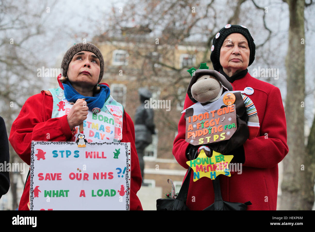 Whitehall, London, UK. 23 Dec, 2016. Health campaigners make a 'Howl ...