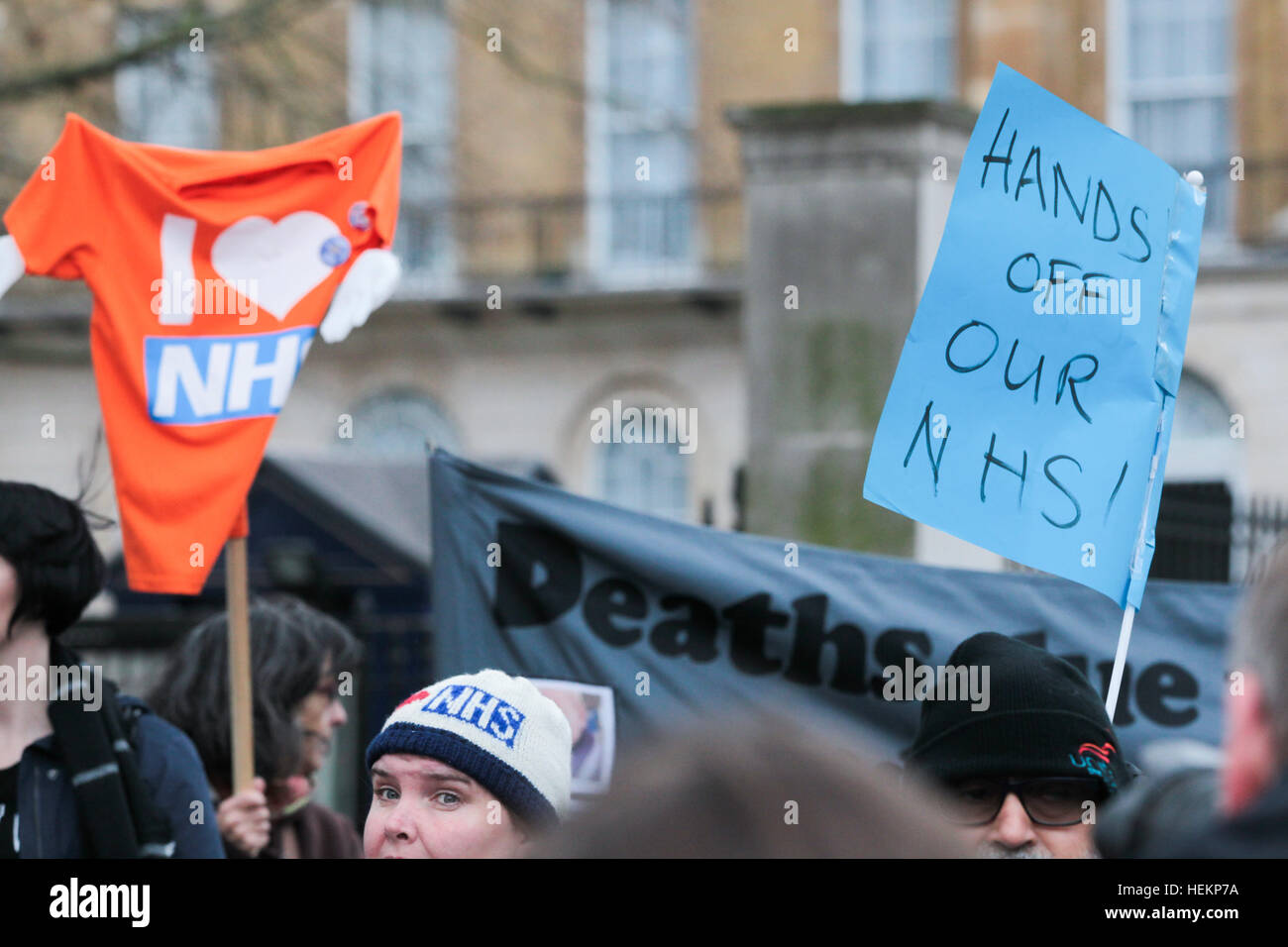 Whitehall, London, UK. 23 Dec, 2016. Health campaigners make a 'Howl ...