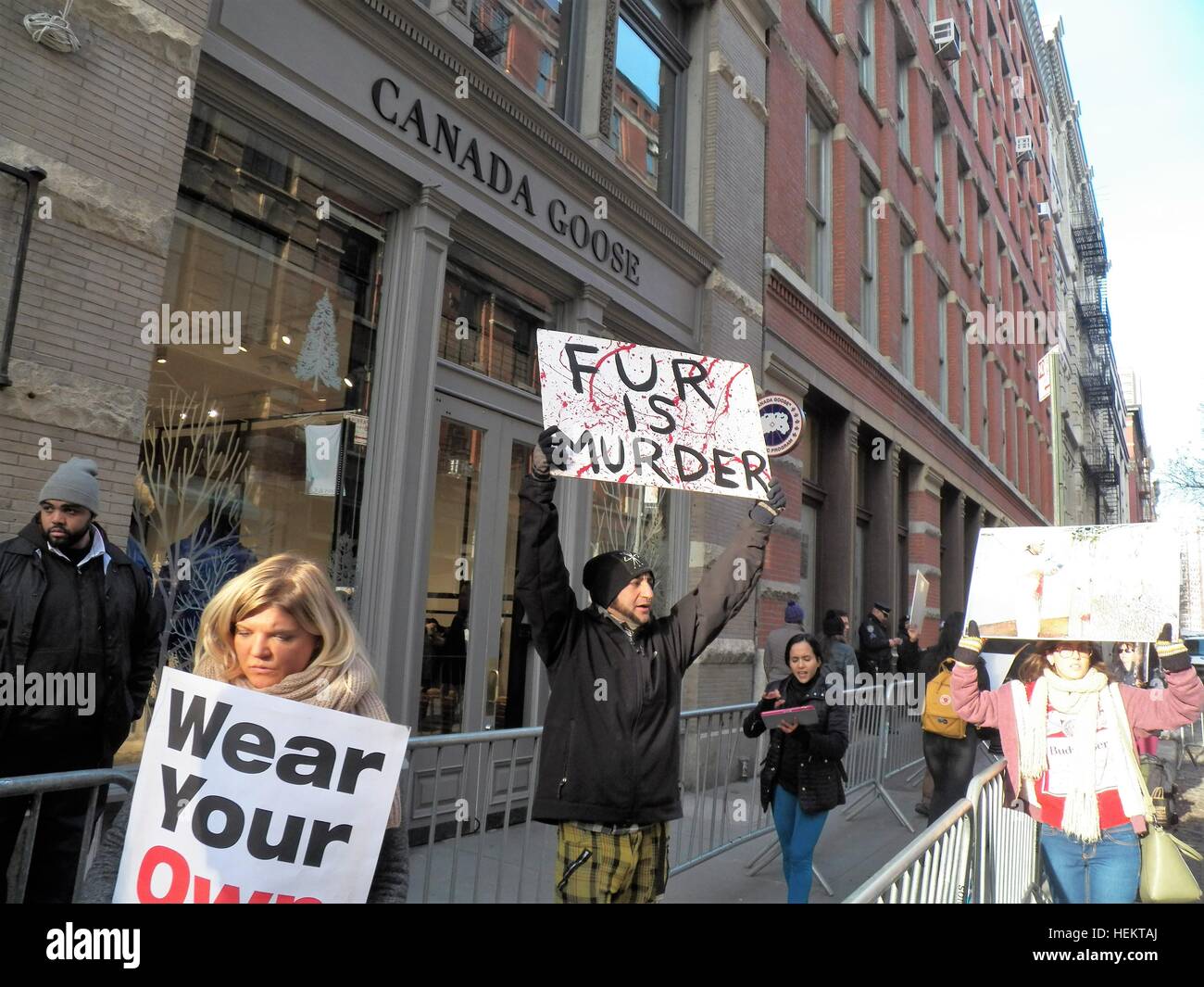 Canada Goose Protest New York High Resolution Stock Photography and ...