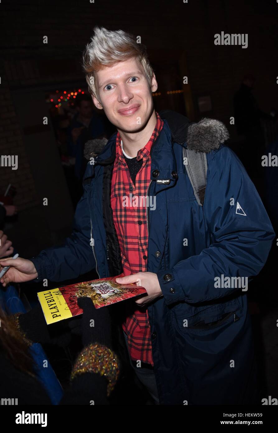 New York, NY, USA. 23rd Dec, 2016. Lucas Steele exits the Imperial ...