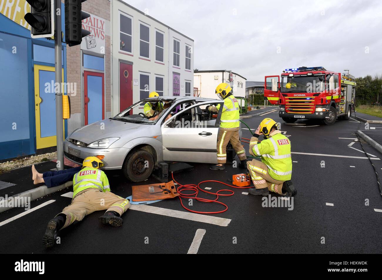 Firefighter uk with victim of fire hi-res stock photography and images ...