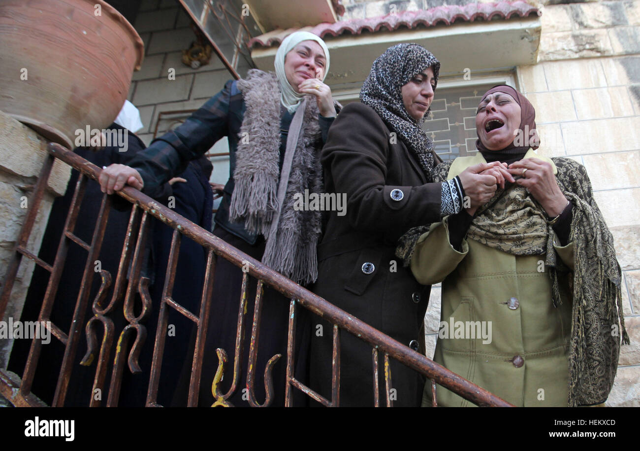 Nablus, West Bank, Palestinian Territory. 24th Dec, 2016. Relatives of ...