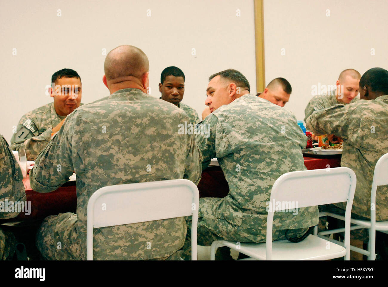 Col. Paul Calvert, center facing left, commander of 2nd Advise and ...